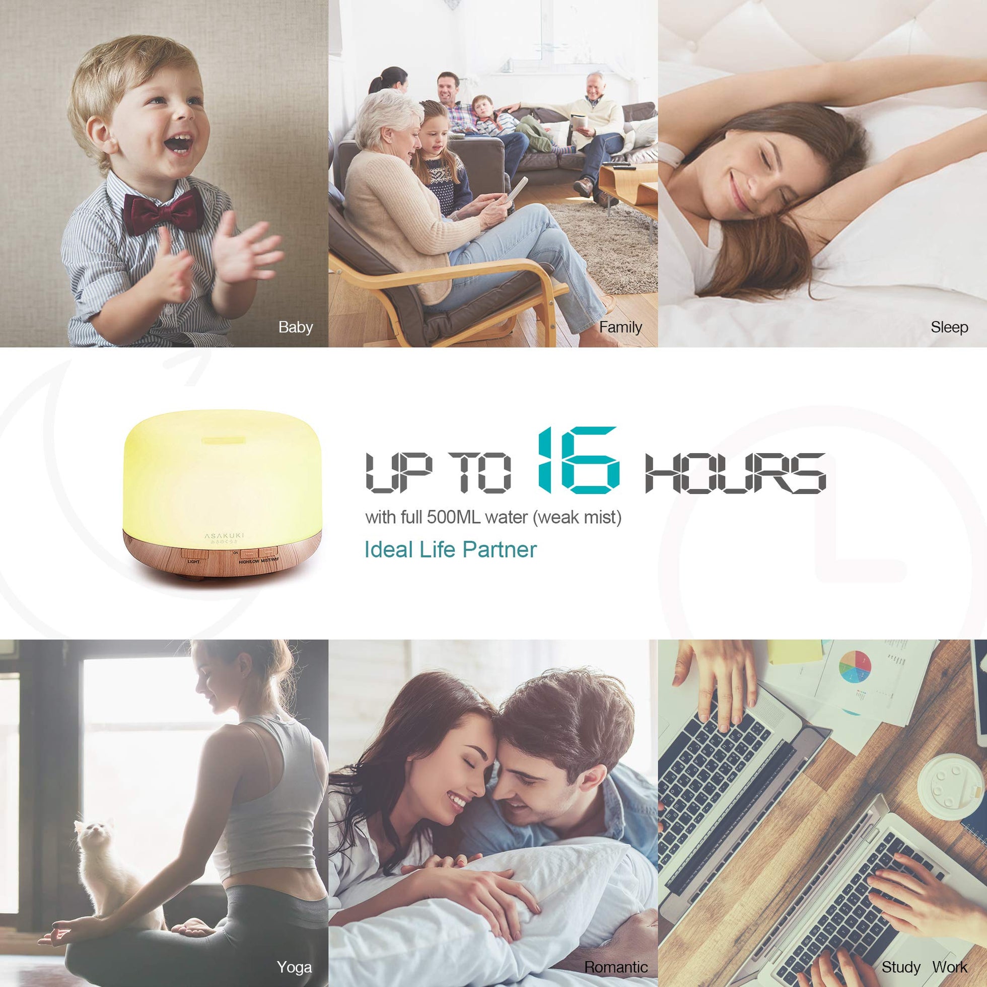 ASAKUKI Best 500ml Rock Smart Wi-Fi Essential Oil Air Diffuser – Asakuki